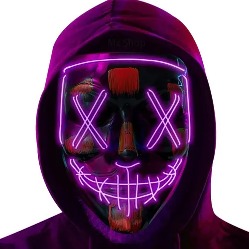 Máscara de luz LED Halloween The Purge The Purge Colors: rosa, vermelho ... Máscara de luz LED Halloween The Purge The Purge Colors: rosa, vermelho ...