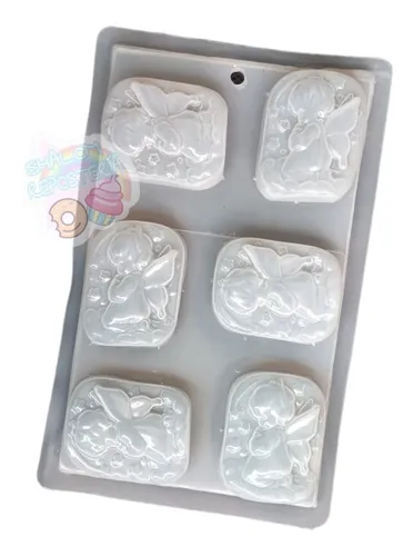 Molde Mediano Gelatina 6 Cuadros Angelita Jabon Yeso Choco Meses