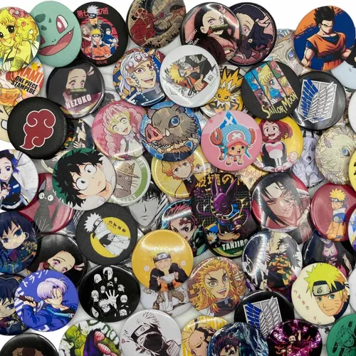 Foto Botones Pines De Anime 100 Pzas Mayoreo Al Azar Meses Sin Interés