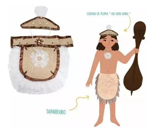 Traje Pascuense Hombre Niño Con Plumas | Cuotas sin interés