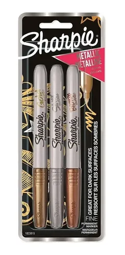 3 Marcador Permanente Sharpie Metálico Oro/plata/bronce | MercadoLibre