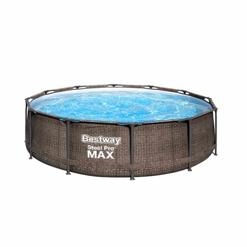 Piscina Estrutural 4678l Deluxe Rattan Circular Bestway Cor Marrom ... Piscina Estrutural 4678l Deluxe Rattan Circular Bestway Cor Marrom ...