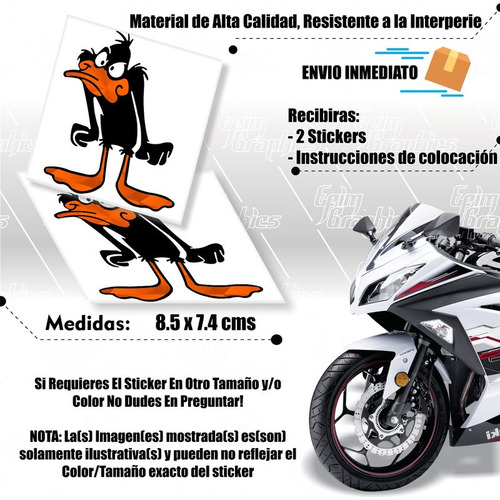 Par Calcomania Sticker Pato Lucas Enojado Caricatura Efx Ss Meses Sin