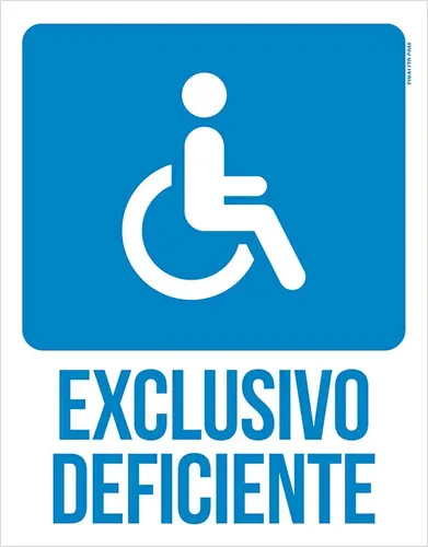 Kit 5 Placas Exclusivo Deficiente Acessibilidade 27x35 | Parcelamento ...