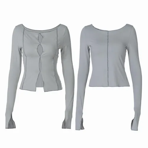 Blusa Crop Top De Manga Larga Sexy Para Dama Casual Mercadolibre