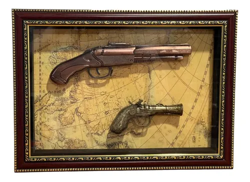 Quadro Retro Armas Antigas Decoração Garrucha Mapa | Parcelamento sem juros Quadro Retro Armas Antigas Decoração Garrucha Mapa | Parcelamento sem juros