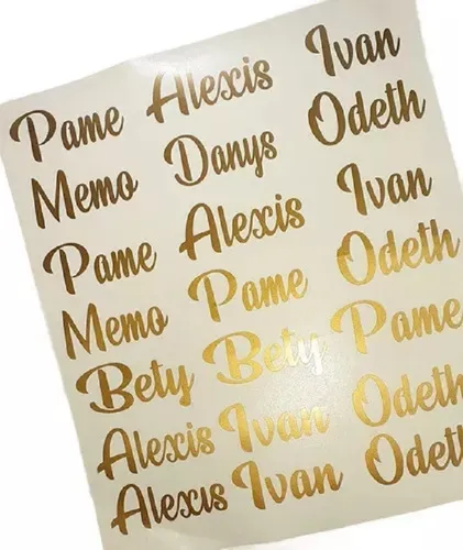 Stickers Vinil Personalizados Nombres Para Vaso 40 Pzas