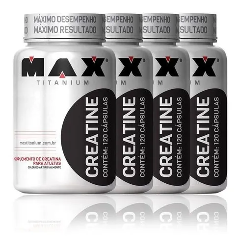 4x Creatina Max 120 Cápsulas Max Titanium Frete Grátis