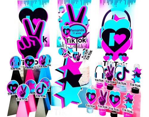 Festa Tik Tok Rosa Decoração Só Um Bolinho *81 Itens* | MercadoLivre Festa Tik Tok Rosa Decoração Só Um Bolinho *81 Itens* | MercadoLivre