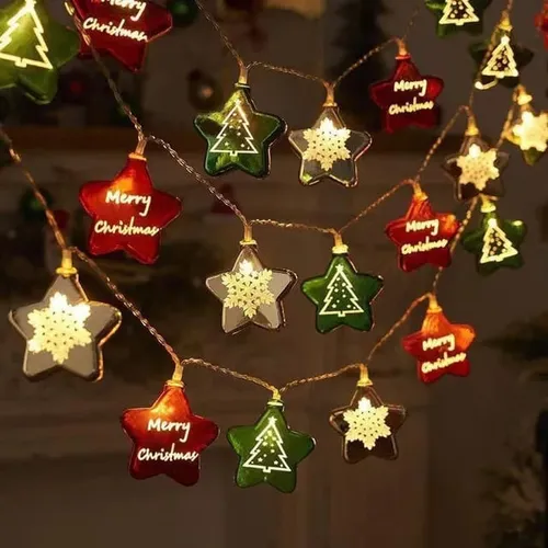 Guirnalda 2m Con 10 Luces Led Figuras Estrellas Navidad Usb Mercadolibre