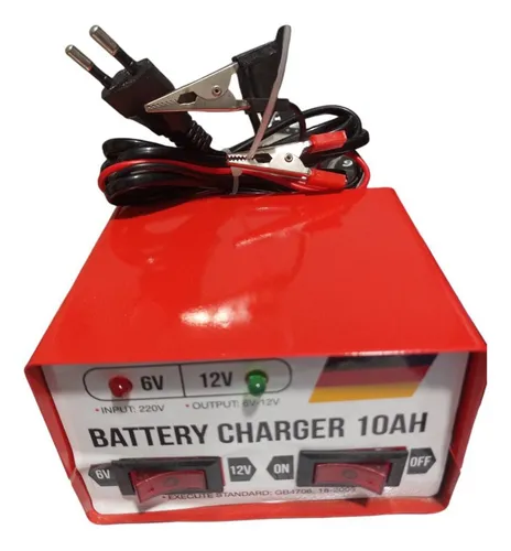 Cargador De Bateria Auto Moto Cuatri 12v 6v 10 Amp Cuotas Sin Interés
