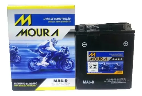 Bateria Moura 6ah Cb 300 Cb300 R Cb 300r Cb 300r Flex Ma6 D Mercadolivre