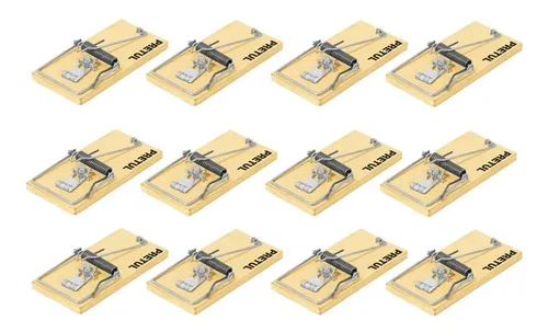 12 Trampas De 4 Pulgadas De Madera Para Ratón 12 Trampas De 4 Pulgadas De Madera Para Ratón
