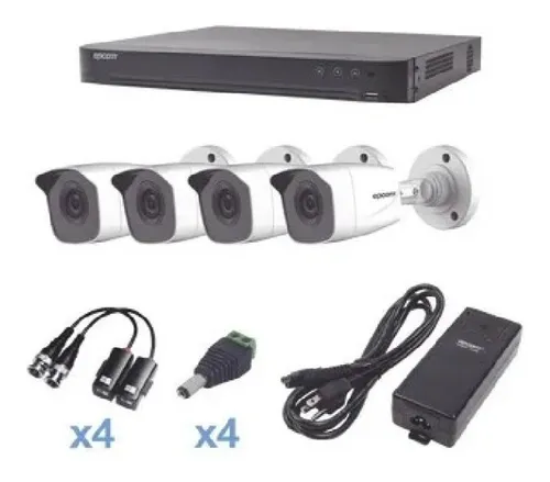 Kit Turbohd 1080p Dvr 4 Ch 4 Cámaras Bala Exterior 2 8 Mm Meses Sin