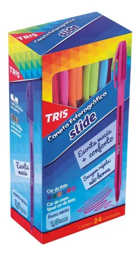 Caneta Esferografica Tris Slide 1.0mm Cores Fashion | MercadoLivre Caneta Esferografica Tris Slide 1.0mm Cores Fashion | MercadoLivre