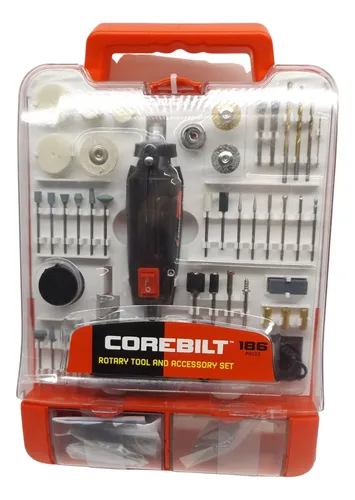Corebilt 186 Pcs Rotary Tool And Accessory Set 12v-6w Aam | Meses sin ...