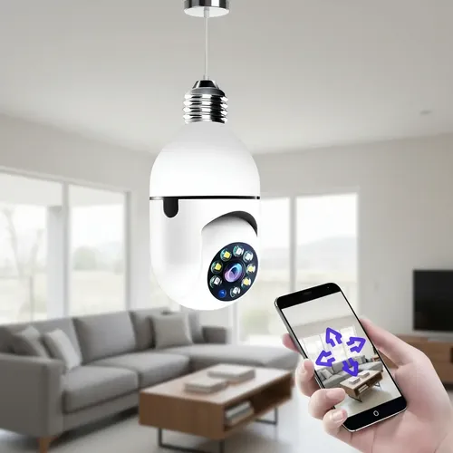 Cámara Foco E27 Motorizada Espia Luz Led Ip Hd Wifi Ysx Lite Blanco ...
