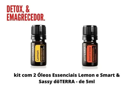 Óleos Essenciais Doterra Smart Sassy 5m E Lemon 5ml Frete Grátis