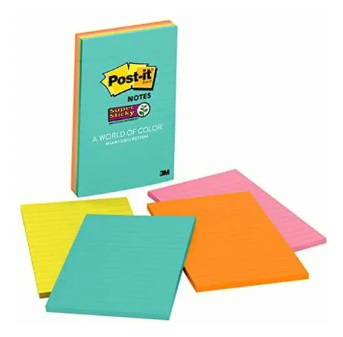 3m Post It Notas Adhesivas Super Sticky Color Miami 4x6in Mercadolibre