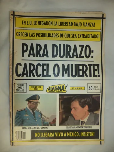Revista. Alarma. 1114. Arturo Durazo | MercadoLibre