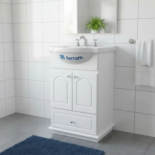 Vanitory Venecia 48 C/ 2 Ptas Y 1 Cajon + Bacha Ferrum Blanco Blanco ...
