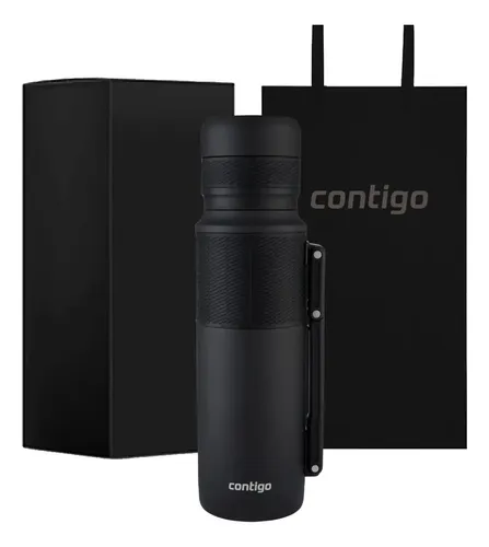 Set Box Regalo Termo Contigo 1.2l Matero De Acero Inoxidable Negro ...