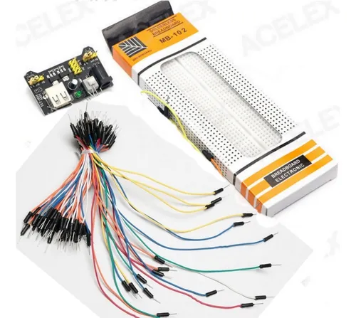 Pack Electronico Robotica Protoboard Cables Fuente Arduino En Venta