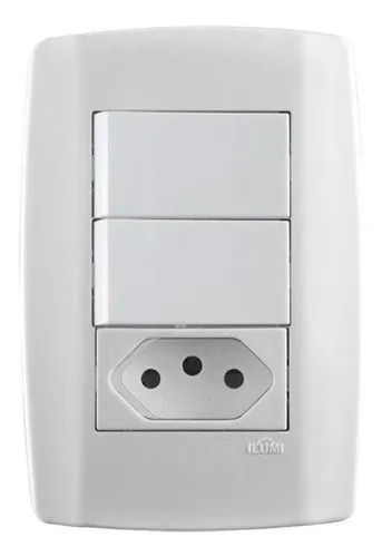 Tomacorriente Ilumi Slim Conjunto 2 Interruptores Simples + 1 Tomada ... Tomacorriente Ilumi Slim Conjunto 2 Interruptores Simples + 1 Tomada ...