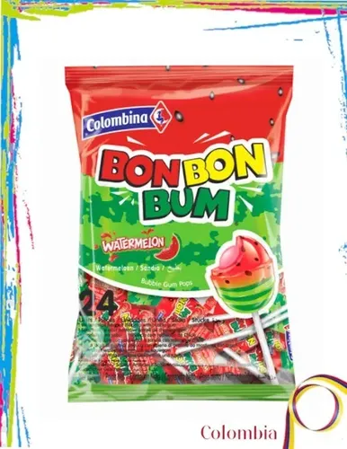 Colombina Chupeta Colombiana Bon Bon Bum Sandía- 24und | MercadoLibre
