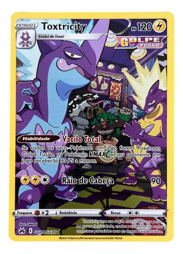 Carta Pokémon Toxtricity Full Art Ultra Rara Copag | Parcelamento sem juros