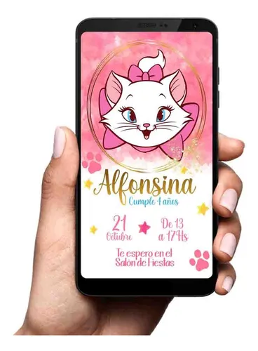 Invitación Digital Tarjeta Imprimible Gatita Marie en venta en Vicente ... Invitación Digital Tarjeta Imprimible Gatita Marie en venta en Vicente ...