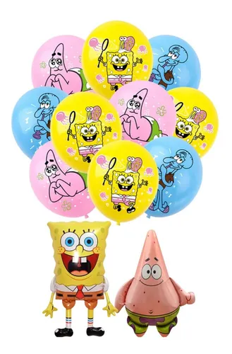 Set De Globos Latex Aluminio Bob Esponja Cuotas Sin Interés