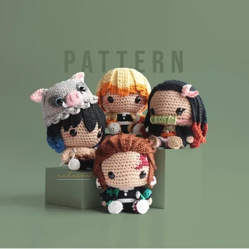 comprar Amigurumis Set X 4 Patrones De Nezuko - Tanjiro Funko comprar Amigurumis Set X 4 Patrones De Nezuko - Tanjiro Funko