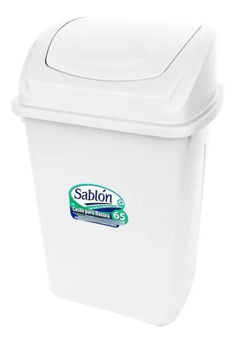 Bote De Basura 65l Tapa Balancín Frontal Color Blanco | MercadoLibre Bote De Basura 65l Tapa Balancín Frontal Color Blanco | MercadoLibre