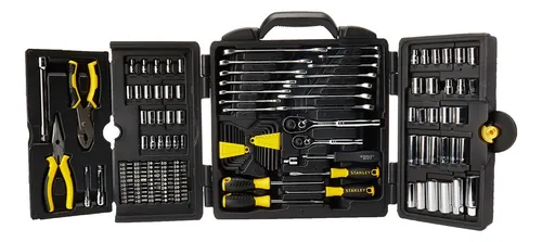 Set De Herramientas Mecánicas Stanley Cromado 150 Piezas Negro | Mismo ...