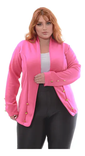 Blazer Plus Size Feminino Em Alfaiataria Clássico Acinturado Mercadolivre