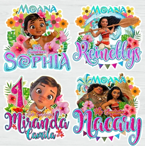 Topper Para Tortas Minitoppers Cupcake Moana Personalizado Mercadolibre