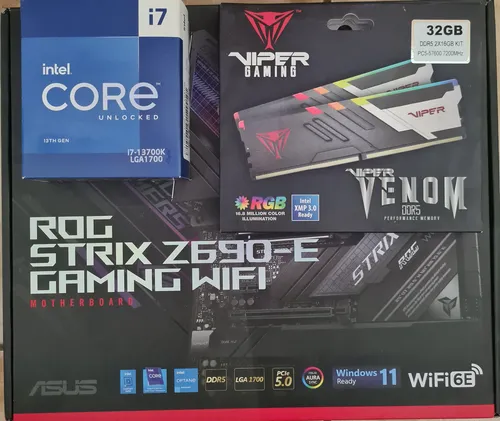 Kit I7-13700k Rog Strix Z690-e Patriot Viper 7200mhz 32gb Kit I7-13700k Rog Strix Z690-e Patriot Viper 7200mhz 32gb