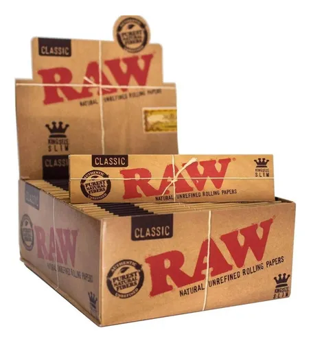 Seda Raw Classic King Size Slim Natural 50 Livretos Atacado | Frete grátis