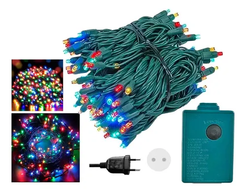 Luces Navidad Multicolor Corriente Guirnalda 10 Mts 100 Led Cuotas