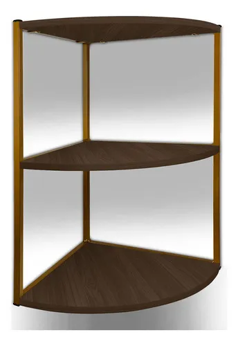 Prateleira Para Canto De Parede Tripla Colby P Sala Quarto Cor Douradovillandry Parcelamento