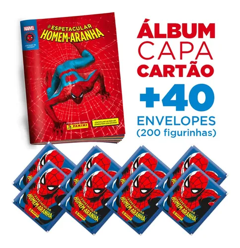 Homem-aranha 60 Anos - Kit Álbum Capa Cartão+40 Envelopes | Parcelamento sem juros