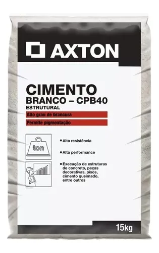 Cimento 15 Kg Cpb-40 Branco Estrutural Axton | Parcelamento sem juros