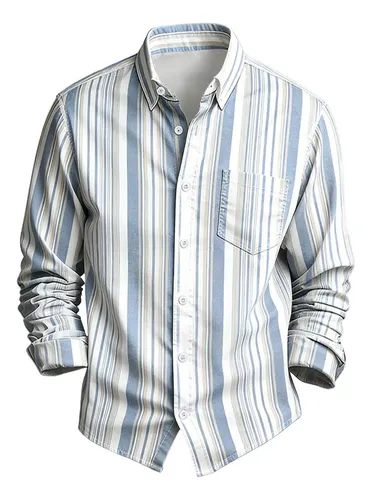 Camisas Masculinas De Manga Comprida Com Estampa, Gola L | Parcelamento ...