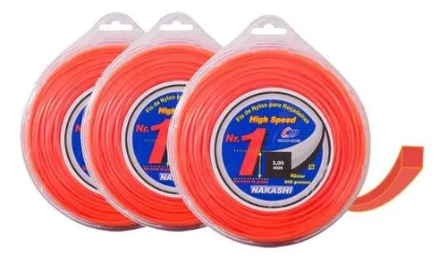 3 Blister Fio De Nylon Quadrado 3 Mm X 50m Roçadeiras 500gr 3 Blister Fio De Nylon Quadrado 3 Mm X 50m Roçadeiras 500gr