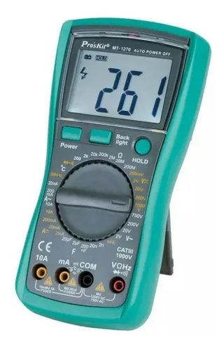 Tester Multímetro Digital Proskit Mt-1270 Continuidad Diodo Tester Multímetro Digital Proskit Mt-1270 Continuidad Diodo