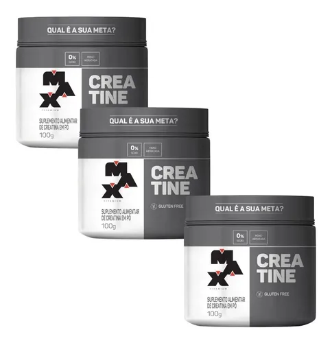 Kit 3x Unid Creatine Monohidratada Max Titanium 300g Frete Grátis