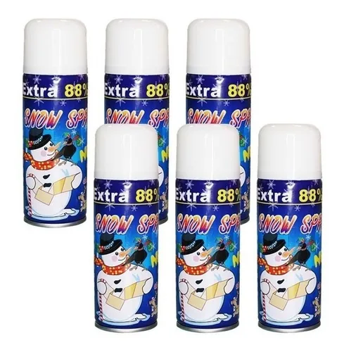 Pack 6 Spray Nieve Artificial Decoración 250ml Espuma Cuotas Sin Interés