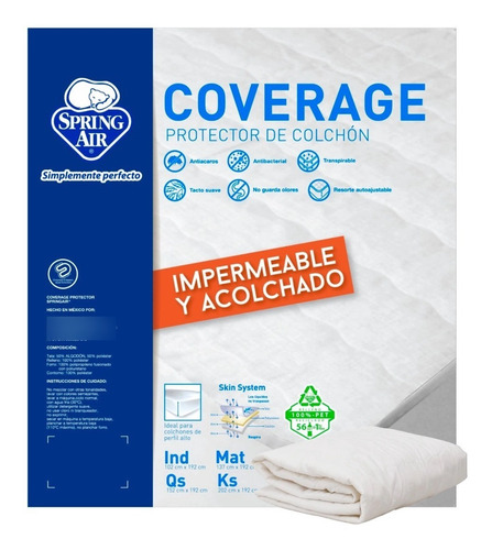 Protector Cubre Colchón Spring Air Impermeable King Size | DORMIMANIA Protector Cubre Colchón Spring Air Impermeable King Size | DORMIMANIA