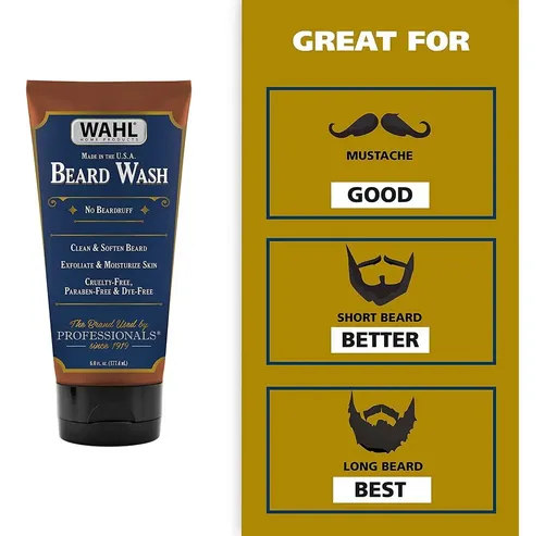 Wahl Beard Wash Face Exfoliator With Essential Oils For Mois | Envío gratis